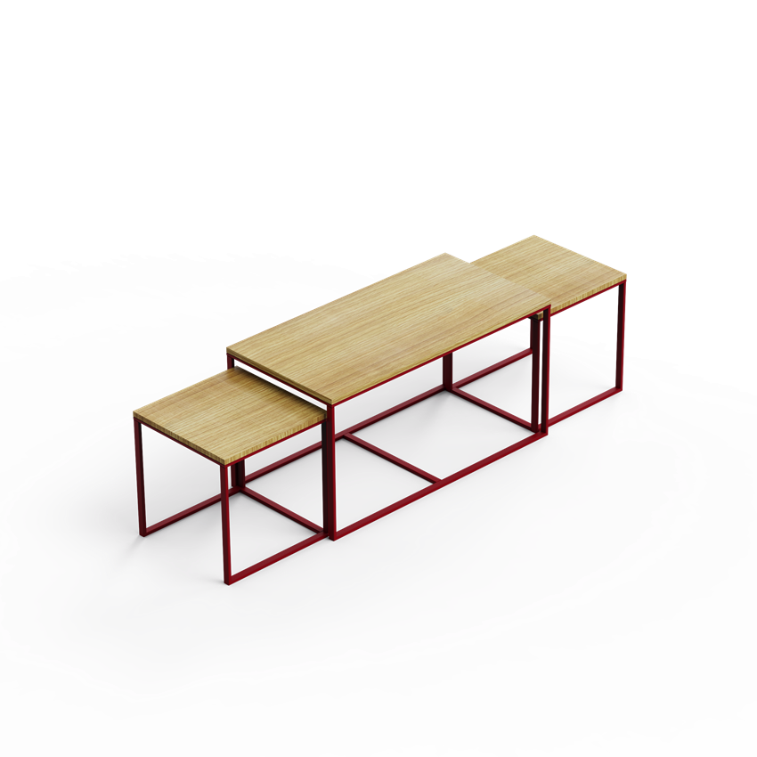 TRÉS NESTING TABLES – SET OF 3 – RECTANGLE – Nestt